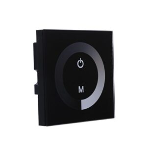 LED Dimmer Switch, Single Color Touch Panel Dimmer Wall Switch Controller LED Light Strip DC 12V-24V(Black)