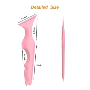 URGINO 5 in 1 Silicone Eyeliner Stencils Reusable Clean Winged Liner for Eyes,Make up Tools as Eyelash Shield/Eyebrow Shaping/Jaw Line/Lip Line for Beginners(Pink)…