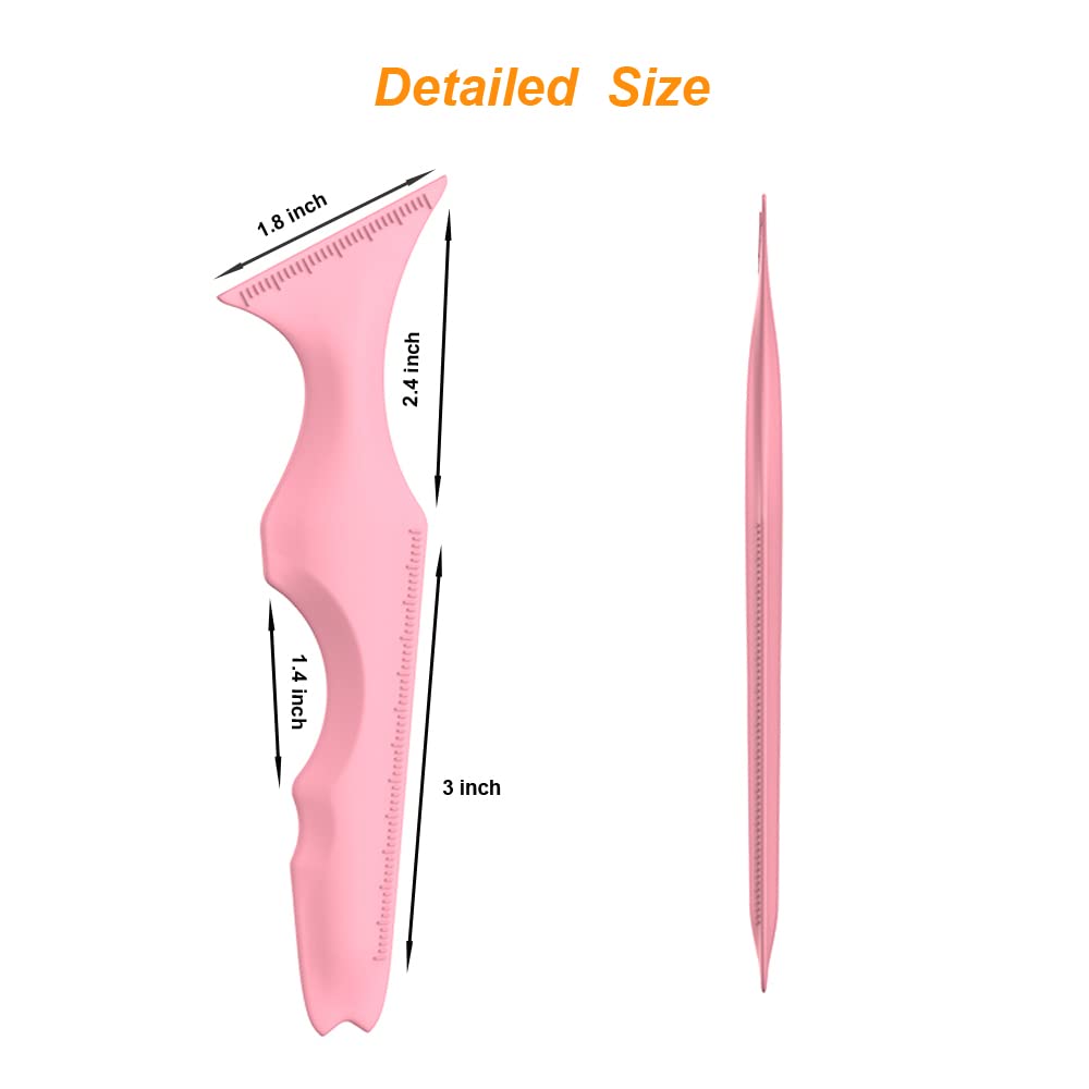 URGINO 5 in 1 Silicone Eyeliner Stencils Reusable Clean Winged Liner for Eyes,Make up Tools as Eyelash Shield/Eyebrow Shaping/Jaw Line/Lip Line for Beginners(Pink)…