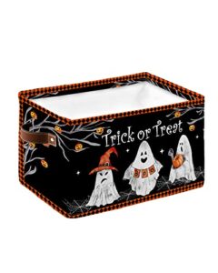 large storage baskets bins halloween collapsible storage box laundry organizer for closet shelf nursery kids bedroom orange black plaid boo ghost pumpkin trick or treat