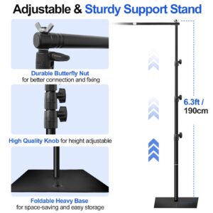 EMART Backdrop Stand, 6.3x10.2 ft Adjustable Photo Background Pipe and Drape Photography Kit with Heavy Duty Metal Base for Parties, Wedding, Video Studio, Birthday - Black