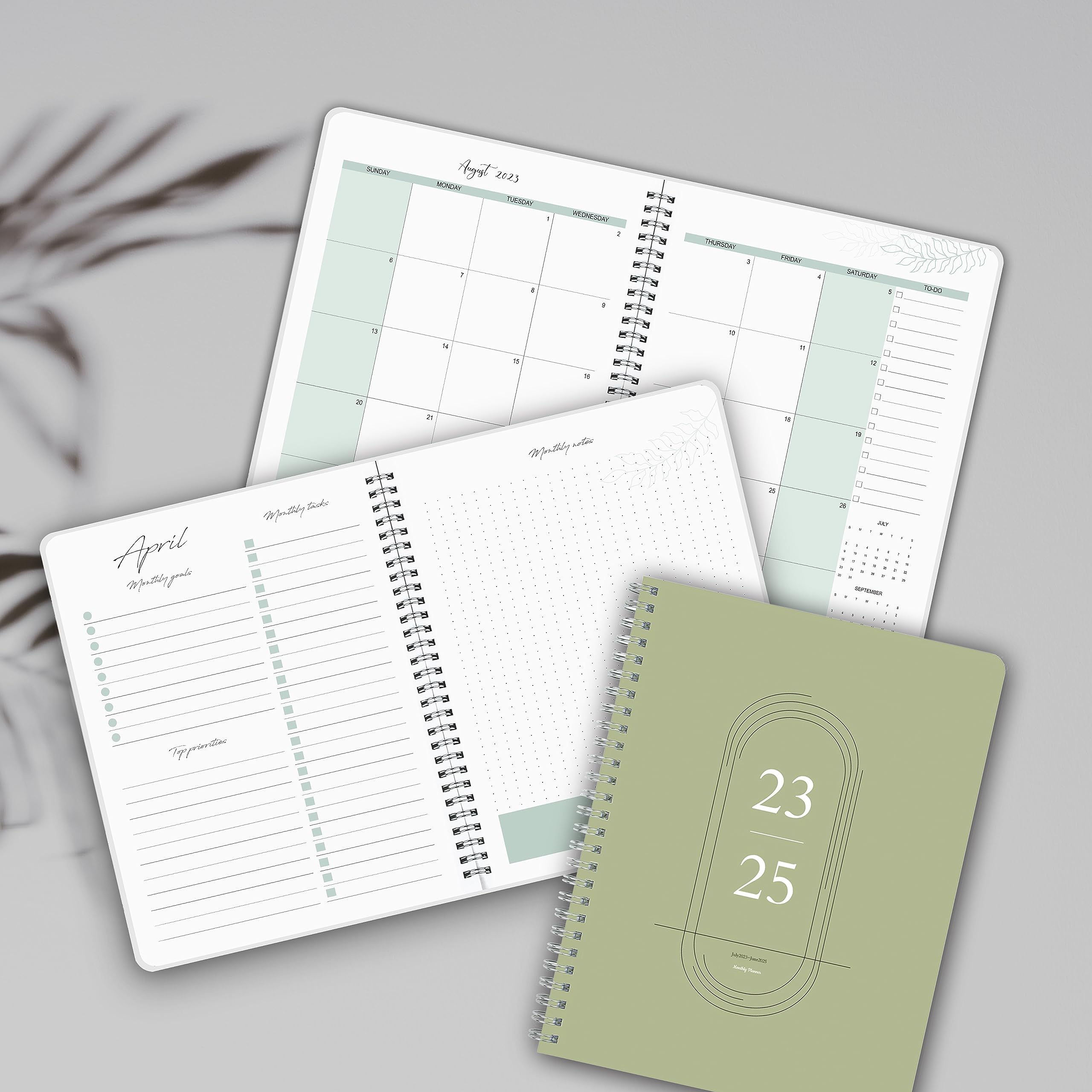 Calendar Planner 2023-2025,Simple Monthly Planner 7" x 9" PVC Cover Flexible Binding With Goals To Do List, Easily Organizes Your Tasks To Boost Productivity - Runs fromJuly 2023 - June 2025