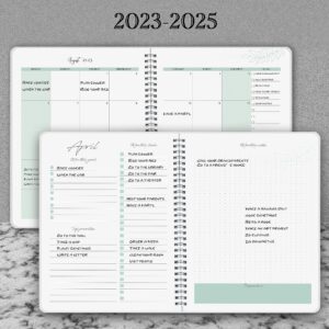 Calendar Planner 2023-2025,Simple Monthly Planner 7" x 9" PVC Cover Flexible Binding With Goals To Do List, Easily Organizes Your Tasks To Boost Productivity - Runs fromJuly 2023 - June 2025