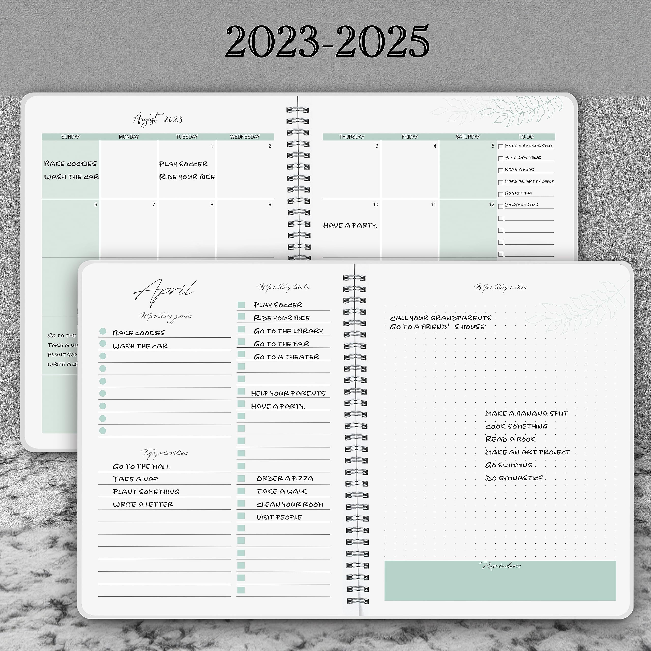 Calendar Planner 2023-2025,Simple Monthly Planner 7" x 9" PVC Cover Flexible Binding With Goals To Do List, Easily Organizes Your Tasks To Boost Productivity - Runs fromJuly 2023 - June 2025