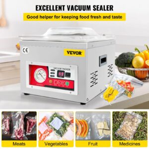 VEVOR Chamber Vacuum Sealer, DZ-260A 6.5 m³/h Pump Rate, Excellent Sealing Effect with Automatic Control, 110V/60Hz Professional Foods Packaging Machine Used for Fresh Meats, Fruit, and Sauces