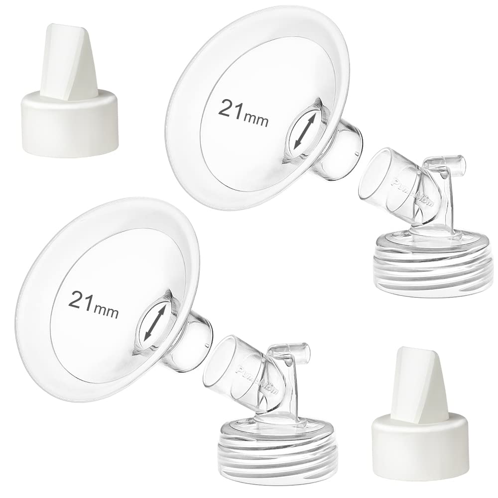 PumpMom-us 21mm Flanges Compatible with Spectra S2 Spectra S1 9 Plus Breastpumps Accessories, Replacement Breast Shield for Spectra Pump Parts and Spectra Flange