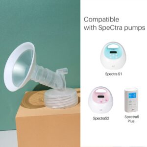 PumpMom-us 21mm Flanges Compatible with Spectra S2 Spectra S1 9 Plus Breastpumps Accessories, Replacement Breast Shield for Spectra Pump Parts and Spectra Flange