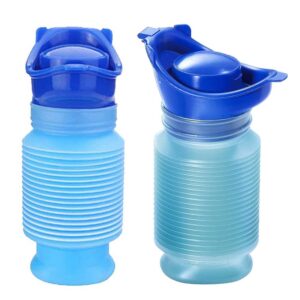 set of 2 portable travel urinal, collapsible urinals for men and women, reusable kids potty, personal pee bottle for outdoor camping, long road trip and in traffic