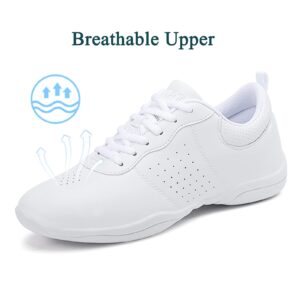 FOFOWHAT Dance Shoes for Women Training Competition Dance Cheer Sneakers Athletic Performance Tennis Walking Shoes White Size 5.5 Female