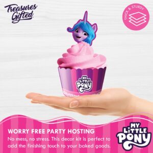 Treasures Gifted Officially Licensed My Little Pony Cupcake Toppers & Wrappers 24ct - My Little Pony Cake Decorations - My Little Pony Cake Toppers - My Little Pony Birthday Party Supplies