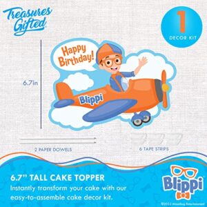 Treasures Gifted Officially Licensed Blippi Cake Topper Vehicle - Blippi Cake Decorations - Blippi Birthday Cake Topper - Blippi Birthday Party Supplies - Blippi Cake Toppers - Blippi Party Supplies