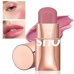 newbang cream blush stick for cheeks makeup,waterproof blush face stick multi-use lip and cheek tint,matte finish lightweight easy to blend natural cream blusher makeup for all skin tones- pink