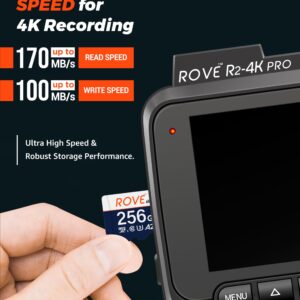 ROVE R3 Dash Cam | Hardwire Kit | 256GB Micro SD Card