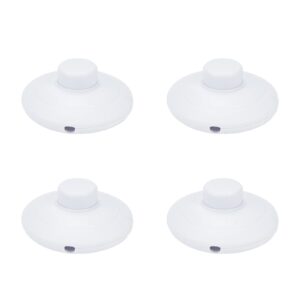 coshar pack of 4 floor foot switch, foot pedal lamp switch inline, step-on-button control switch for light lamp on-off control - white