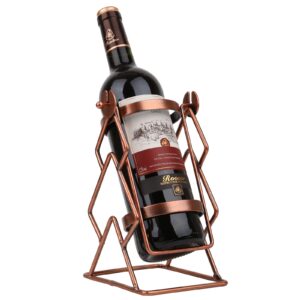 leyon freestanding tabletop wine bottle holder, countertop wine holder decor for home kitchen(1 bottle)