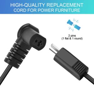 Sopito Extension Power Cord for Recliner, 4 Ft 2 Pin Lift Chair Replacement Cable for Most Recliner