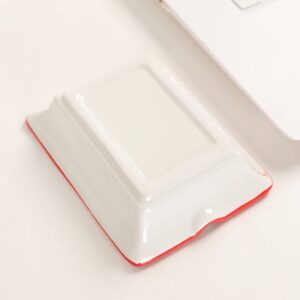 Ashtray Ceramic Poker Ashtrays Cigarette Ash Tray for Home Office Decoration Outdoor Ash Tray for Cigarettes Cigar Ashtray Home Ashtrays(Red Heart K)