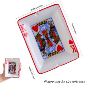 Ashtray Ceramic Poker Ashtrays Cigarette Ash Tray for Home Office Decoration Outdoor Ash Tray for Cigarettes Cigar Ashtray Home Ashtrays(Red Heart K)