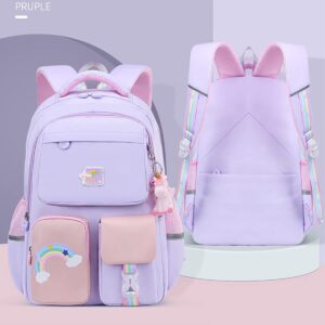 Unicorn Girls Backpack Cute Laptop Backpacks Casual Durable Lightweight Travel Bags Waterproof Bookbag For School (purple)