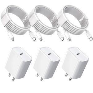 3pack extra long 10ft iphone fast charger,iphone charger fast charging quick 10foot usb c to lightning cable cord type c fast charging block wall charger for iphone 14/14 pro/13/12 mini/11/xs/x/ipad