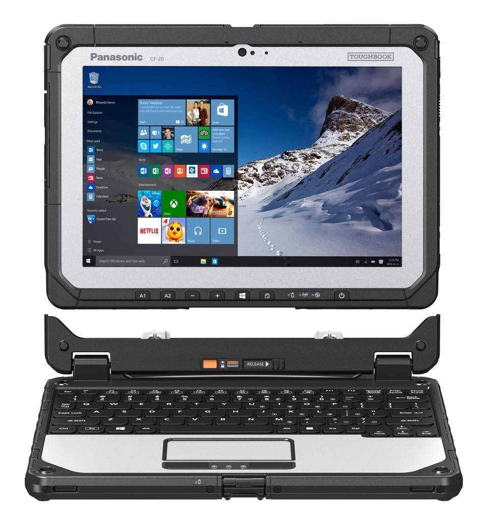 Panasonic Toughbook CF-20 MK2, Intel Core i5-7Y57, 10.1-inch Multi-Touch + DIGITIZER, 8GB, 512GB SSD, 4G LTE, 2D Barcode Reader, Bridge Battery, Keyboard with 2nd Battery, Win 10 Pro (Renewed)