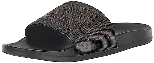 adidas Unisex Adilette Comfort Slide Sandal, Core Black/Preloved Yellow/Core Black, 5 US Men