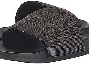 adidas Unisex Adilette Comfort Slide Sandal, Core Black/Preloved Yellow/Core Black, 5 US Men