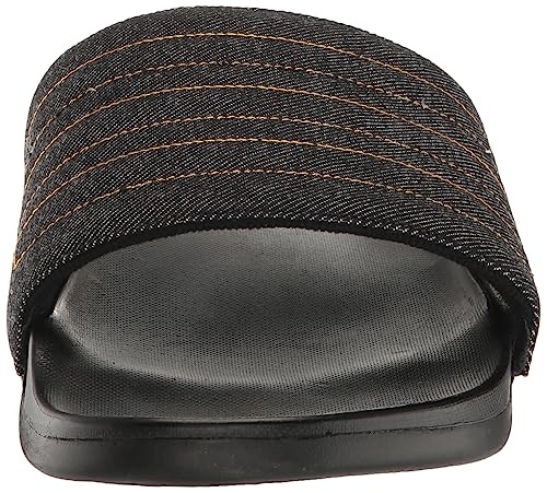 adidas Unisex Adilette Comfort Slide Sandal, Core Black/Preloved Yellow/Core Black, 5 US Men