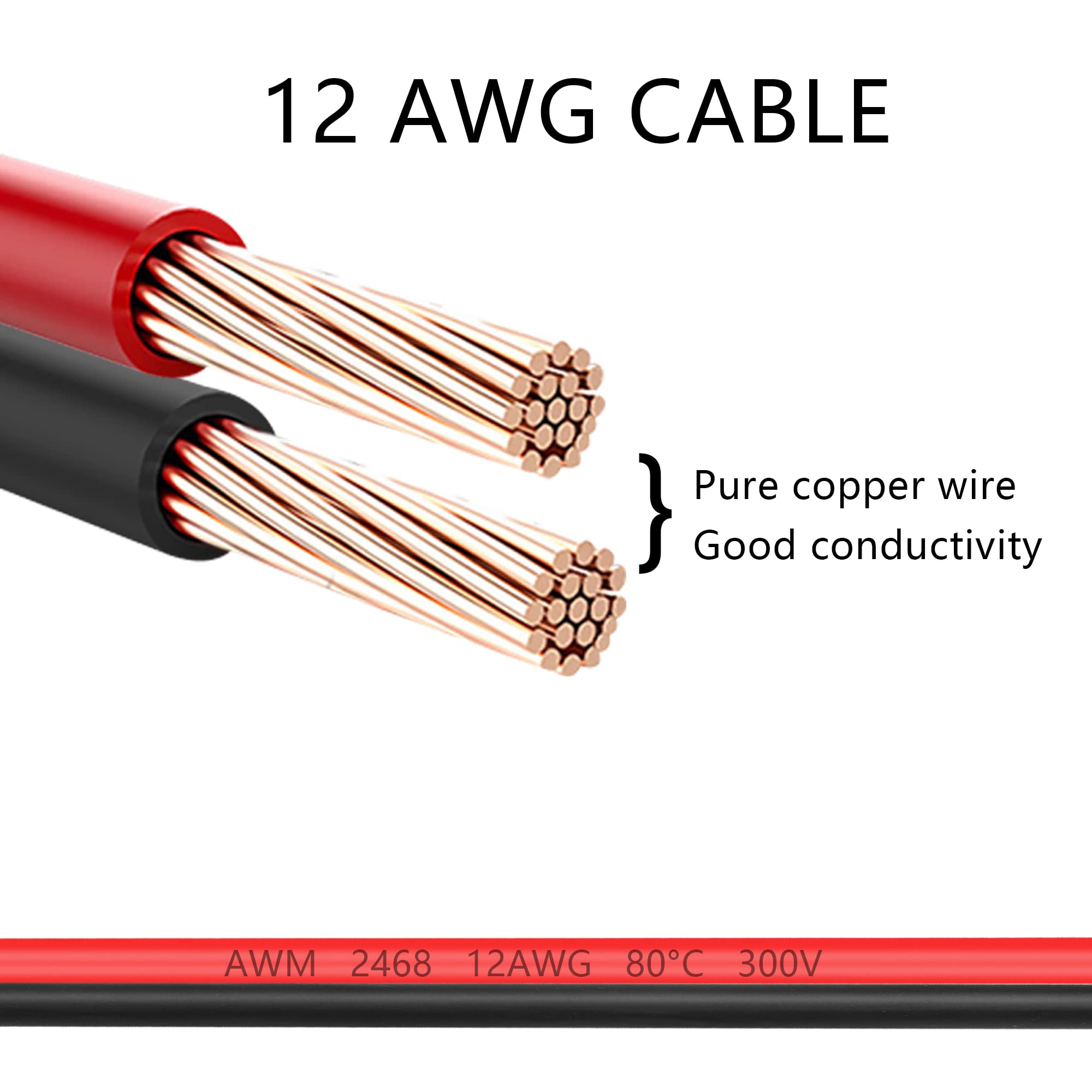 PNGKNYOCN 45A Connector to XT90 Short Cable,12AWG XT90 Male Plug to Solar Panel Connector Conversion Cable for Portable Power Station,Solar Panel（0.3M）