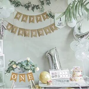 1st BaBy Birthday Banner First Birthday Decorations Burlap Banner for Boy or Girl Highchair Banner BaBy Birthday Party Decorations