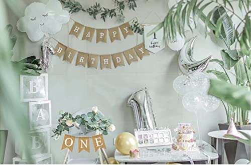 1st BaBy Birthday Banner First Birthday Decorations Burlap Banner for Boy or Girl Highchair Banner BaBy Birthday Party Decorations