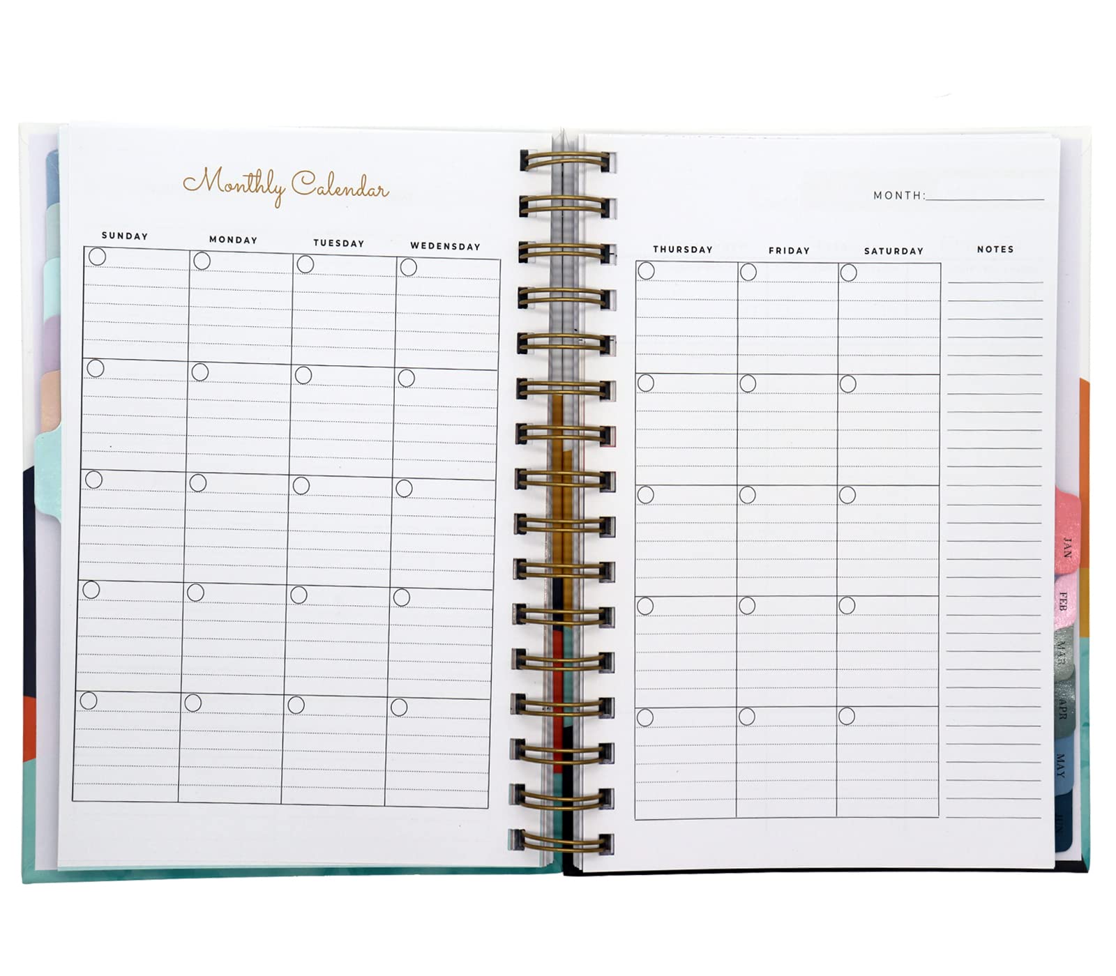 2023 Weekly and Monthly Planner - DRYEUUR Weekly Academic Planner 12 Monthly Tabs , 6.3"×8.4", Hardcover, Simple Design for Productivity