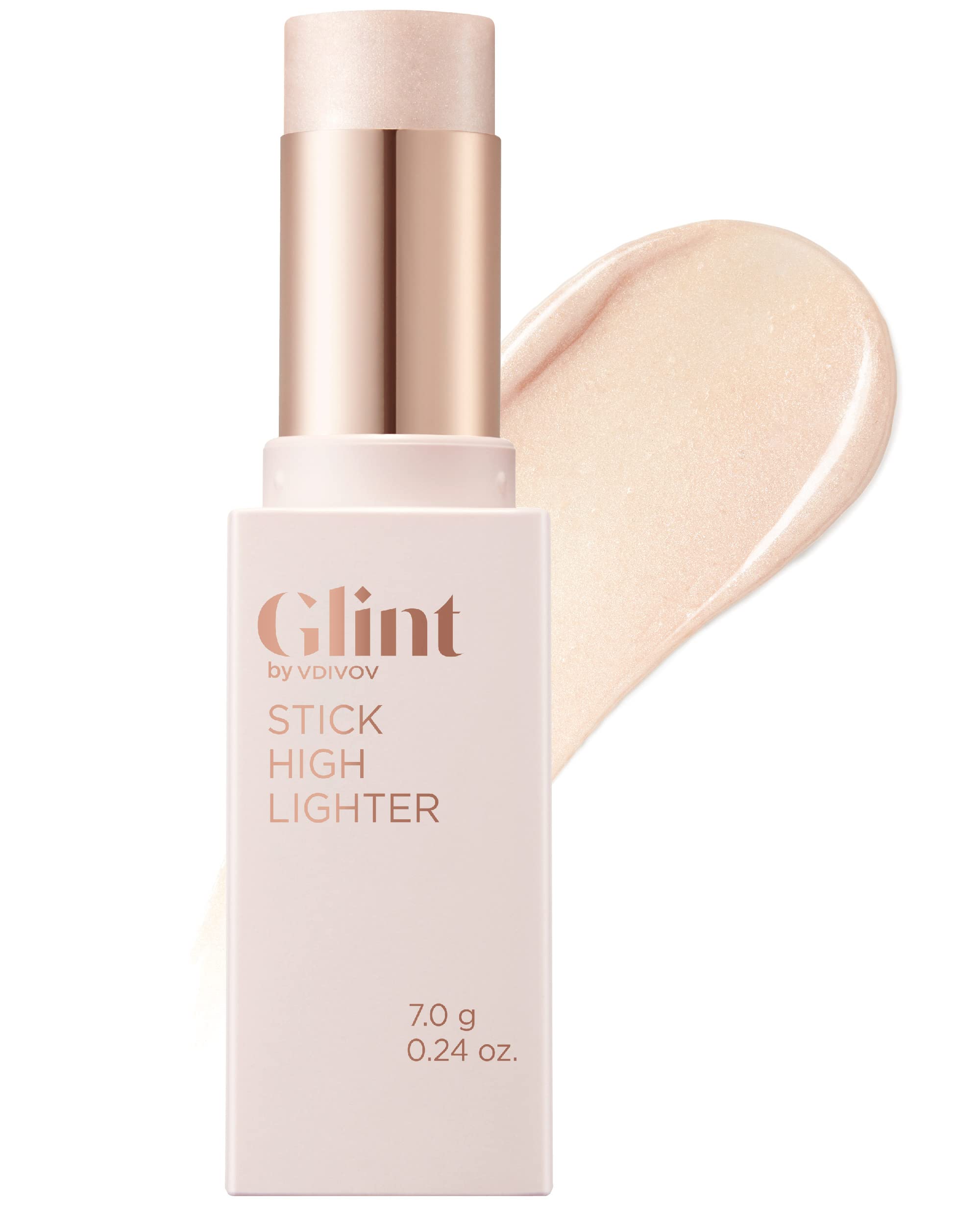 Glint Stick Highlighter (Dewy Moon, 0.3oz) - Multi-Use Illuminator Stick, Creamy & Blendable Color | Korean Skincare