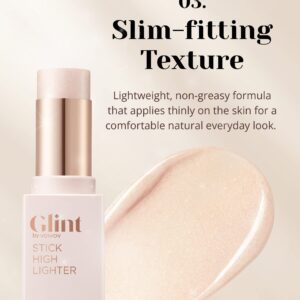 Glint Stick Highlighter (Dewy Moon, 0.3oz) - Multi-Use Illuminator Stick, Creamy & Blendable Color | Korean Skincare