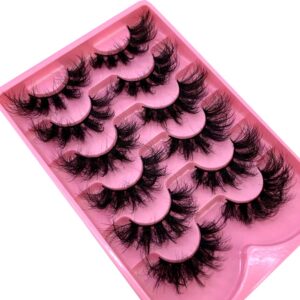 HBZGTLAD 6 Pairs Fluffy False Eyelashes Natural Faux Mink Strip 3D Lashes Pack (SY-02)