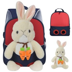 voici et voila toddler backpack girls sttuffed animal backpack kids preschool backpack kawaii bunny toys preschool cute backpack small cartoon bag for kids 3-5 years old for boys girls