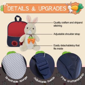 Voici et Voila Toddler Backpack Girls Sttuffed Animal Backpack Kids Preschool Backpack Kawaii Bunny Toys Preschool Cute Backpack Small Cartoon Bag for Kids 3-5 Years Old for Boys Girls