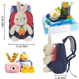 Voici et Voila Toddler Backpack Girls Sttuffed Animal Backpack Kids Preschool Backpack Kawaii Bunny Toys Preschool Cute Backpack Small Cartoon Bag for Kids 3-5 Years Old for Boys Girls