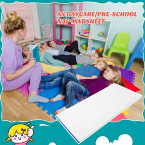 Lounsweer 10 Pcs Day Care Nap Mat Sheet Preschool/Daycare Rest Mat Cover Polyester Baby Sheet 24" x 52" Pillowcase Style Sheets for Boys Girls Classroom Nursery Kindergarten, White