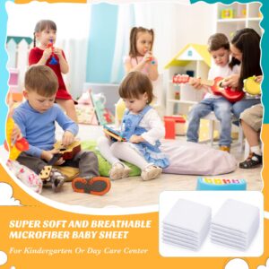 Lounsweer 10 Pcs Day Care Nap Mat Sheet Preschool/Daycare Rest Mat Cover Polyester Baby Sheet 24" x 52" Pillowcase Style Sheets for Boys Girls Classroom Nursery Kindergarten, White