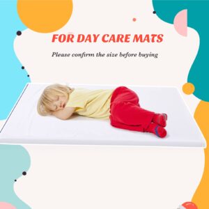 Lounsweer 10 Pcs Day Care Nap Mat Sheet Preschool/Daycare Rest Mat Cover Polyester Baby Sheet 24" x 52" Pillowcase Style Sheets for Boys Girls Classroom Nursery Kindergarten, White