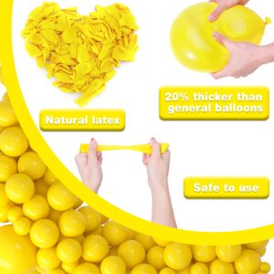 Garma Yellow Balloons 12 inch, 100PCS Yellow Latex Party Balloons for Balloons Arch as Birthday Party, Graduation, Wedding, Baby Shower, Halloween, Christmas Decorations(with Yellow Ribbon)