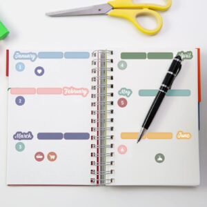 18 Sheets Daily Calendar Stickers Aesthetic Monthly Planner Stickers with Elbow Tweezer Colorful Round Date Stickers for Planners Number Date Dots for Work Daily to Do Budget Family Journal