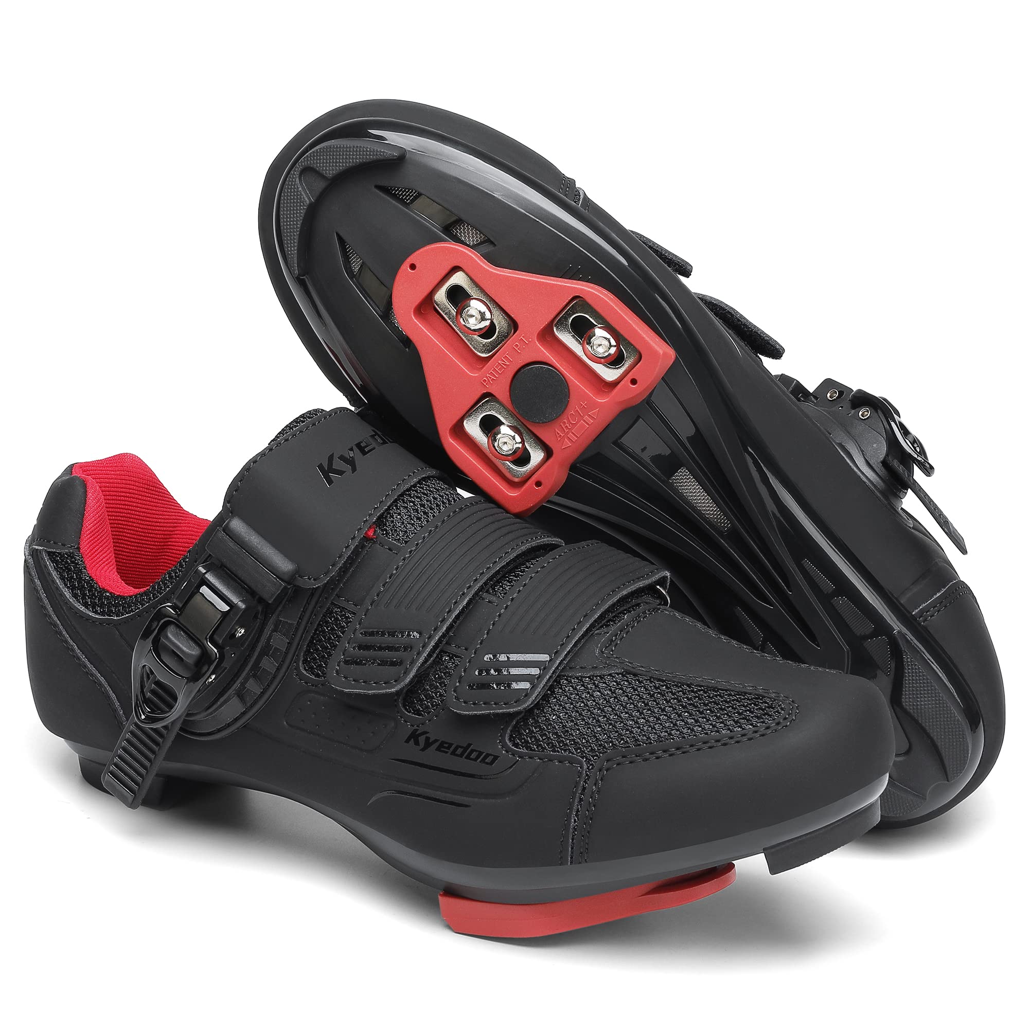 Unisex Cycling Shoes Compatible with Peloton Bike Shoes Indoor Clip in Peleton Road Bike Riding Racing Biking Shoes with Delta Cleats for Mens Womens Indoor Outdoor Bike Pedal Size 9.5 All Black