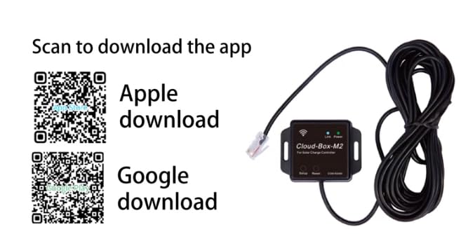 Cloud-Box-M2 WiFi Cloud Remoter Meter Adapter RS485 to WiFi Remote Monitor Communication Wireless Monitoring by Mobile Phone APP for Solar Charge Controller