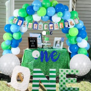 Sursurprise Golf 1st Birthday Decorations, Hole In One Balloon Garland Arch Kit, Golf Photo Banner, One High Chair Banner for Boys First Birthday, Sports Theme Party Supplies