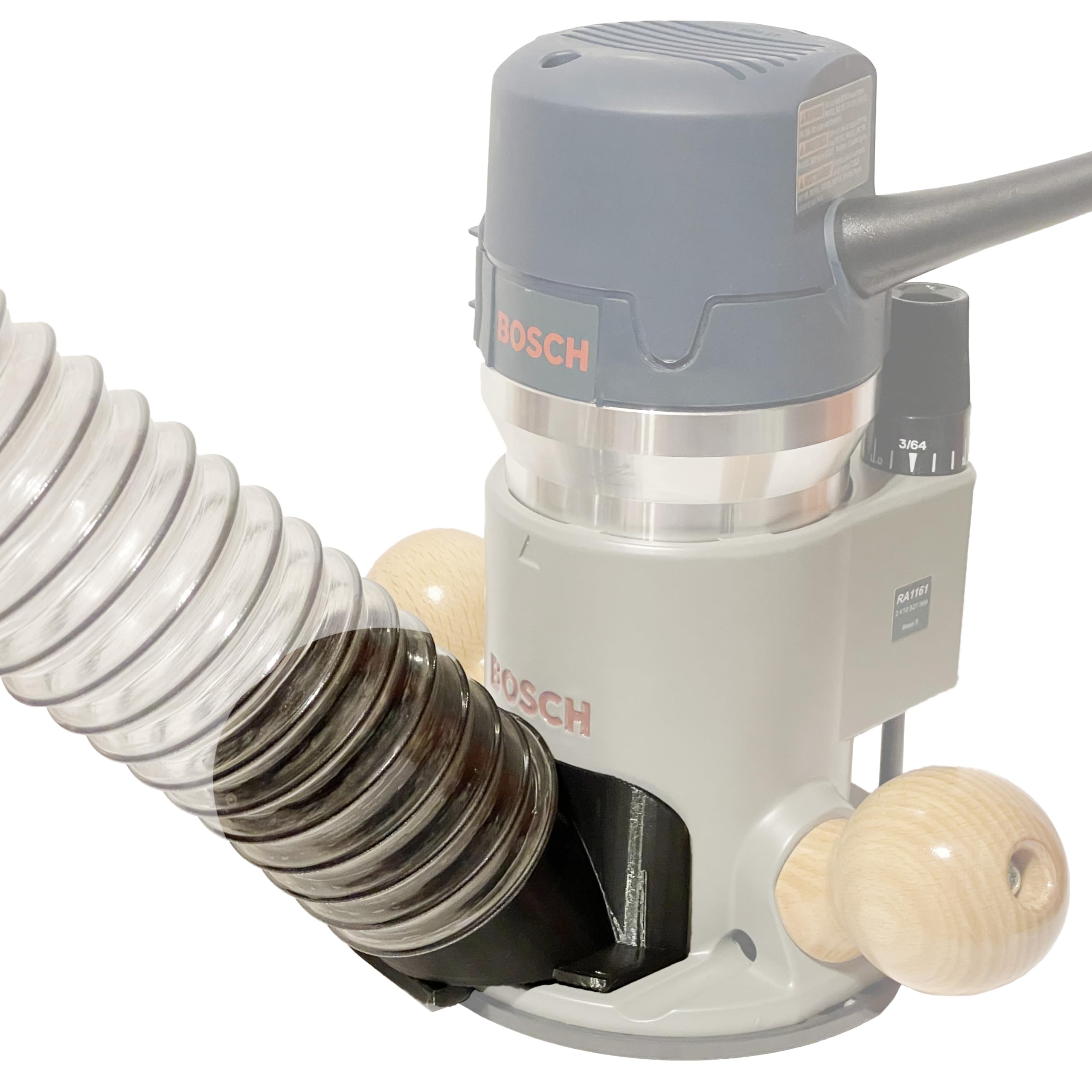 DigitalContrast Dust Port, fits Bosch 1617EVS Fixed Base RA1161 Router, to 2.5" flex hose