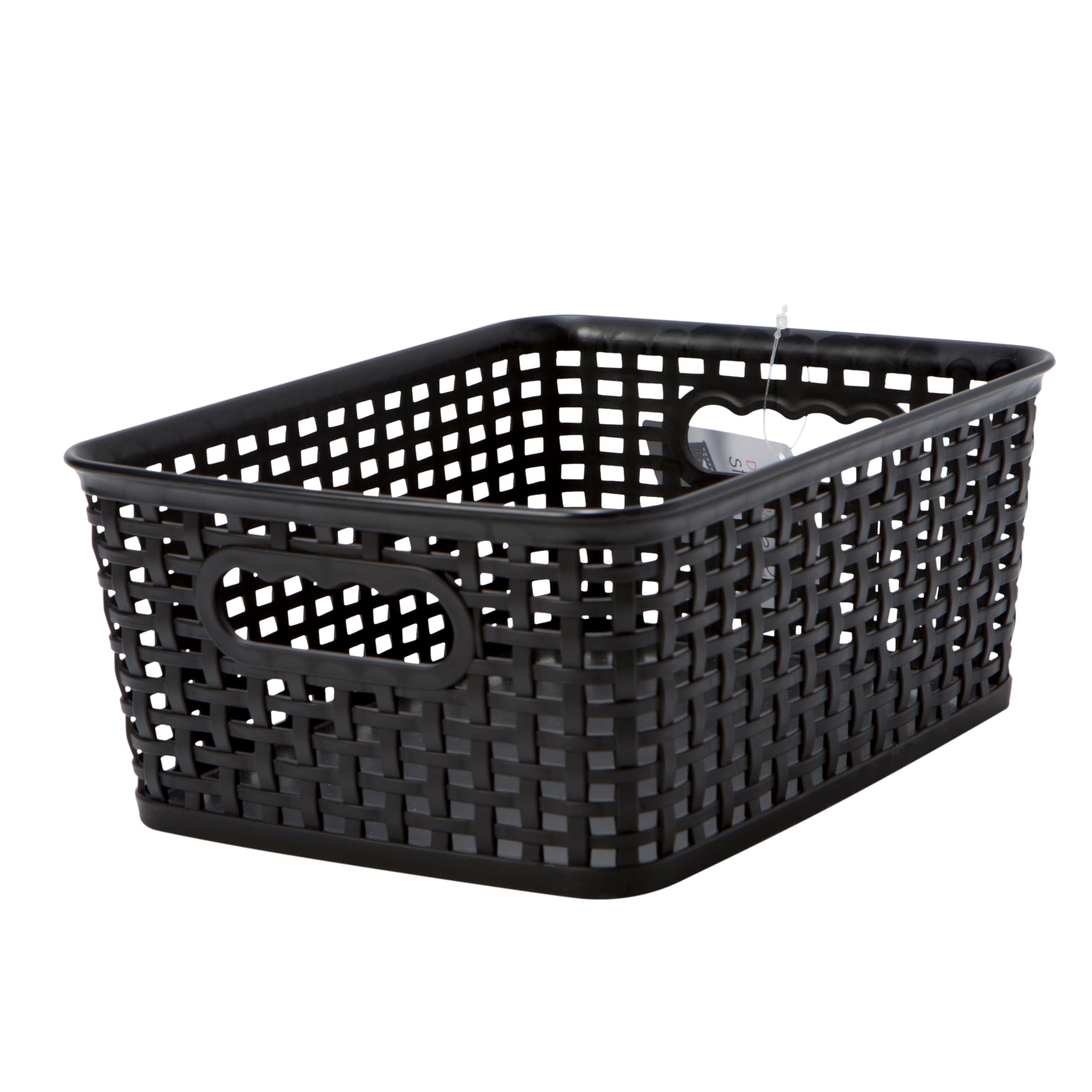 Simplify Black Textile Weave Medium Decorative Storage Basket