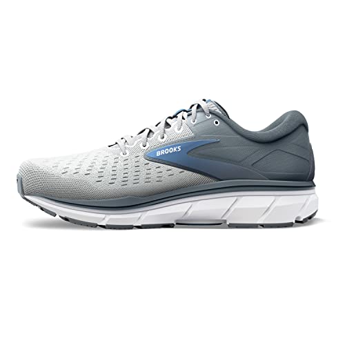 Brooks Women's Dyad 11 Running Shoe - Grey/White/Blue - 10.5 X-Wide