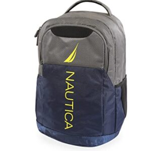 NAUTICA Armada Laptop Backpack, Grey/Navy, One Size